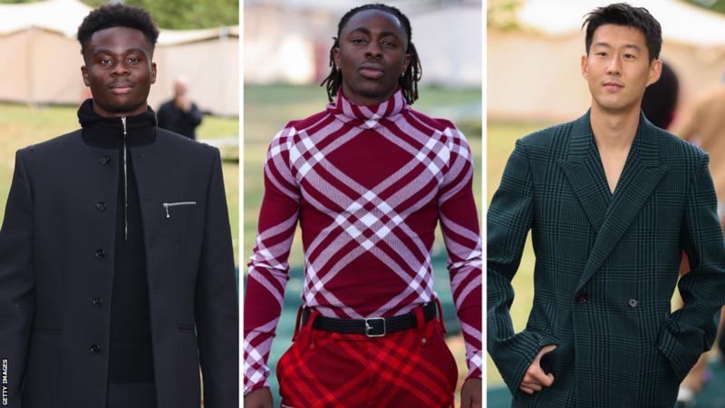 Bukayo Saka, Eberechi Eze and Son Heung-Min attend London Fashion Week