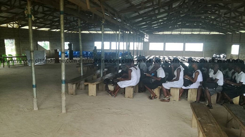Free SHS: Uncompleted Assembly Hall Turned Into Classroom At Adonten SHS