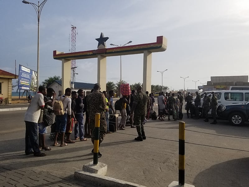 Aflao border main gate temporary closed for security screening - GIS
