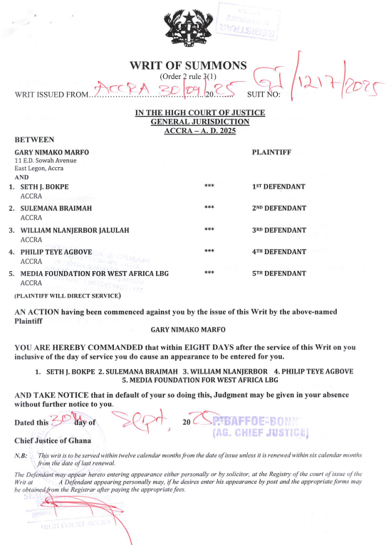 NPP's Gary Nimako drags the Fourth Estate, others to court for GH¢10m ...