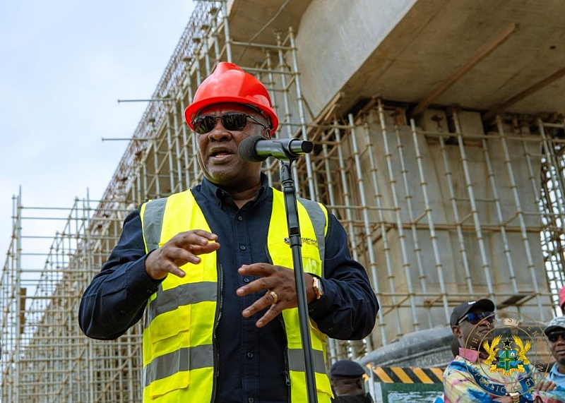 President Mahama inspects ongoing construction works on Ofankor-Nsawam ...