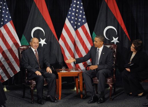 Obama meets interim Libyan leader