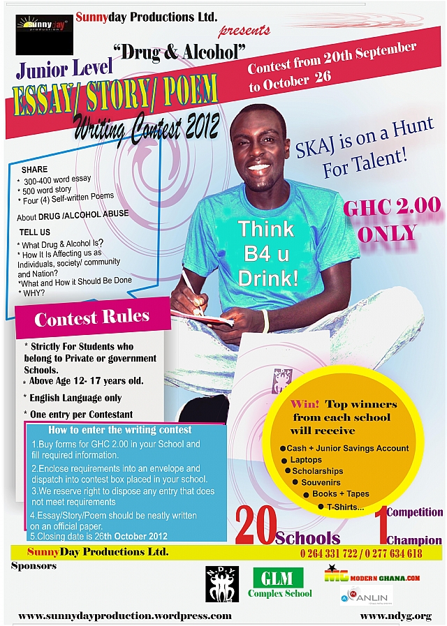 THE VERY FIRST JUNIOR LEVEL DRUG & ALCOHOL WRITING CONTEST 2012
