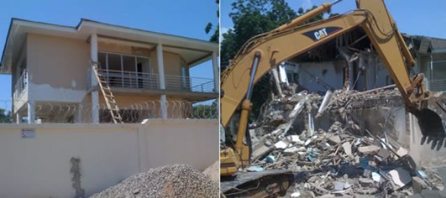 Bulldozers demolish two storey buildings on court orders