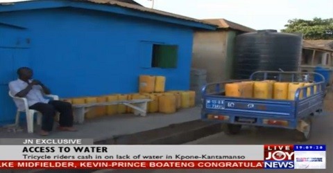 Water crisis peaks in Kpone-Katamanso - Tricyle riders cash in