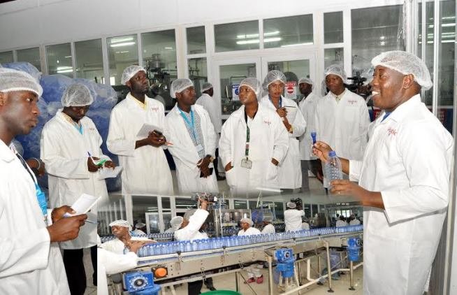 Journalists tour Voltic (Gh) Ltd plant at Akwadum