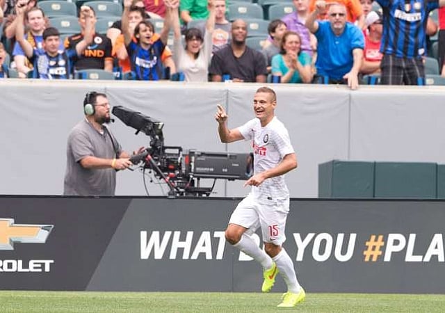 Nemanja Vidic nets as Inter beat Roma 2-0 in International Champions Cup