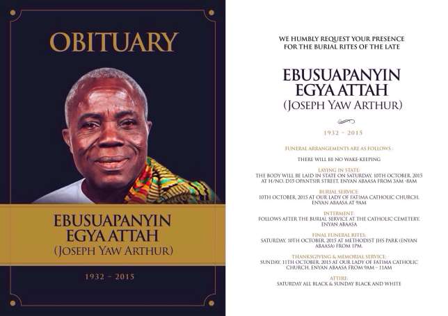 Rest in Peace: Football agent Oliver Arthur to bury father on October 10