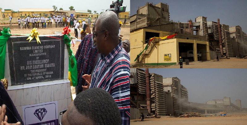 President Mahama inaugurates diamond cement factory at Easter in Buipe ...