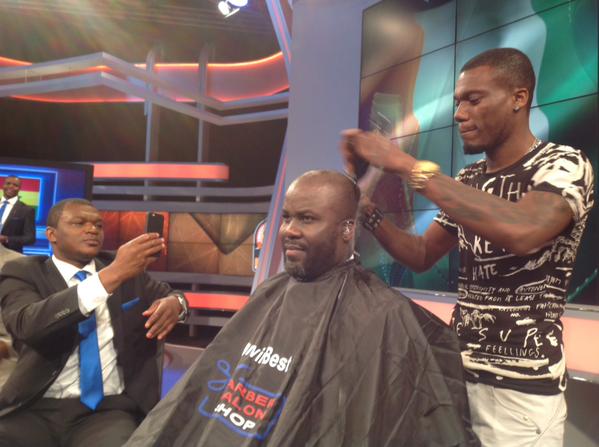 SuperSport pundit Sammy Kuffour loses bet and gets haircut live on TV ...