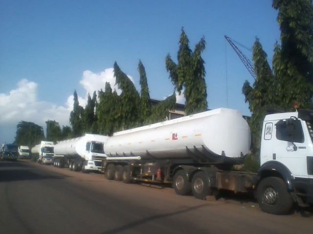 Fuel tanker drivers demonstrate at Kumasi BOST depot