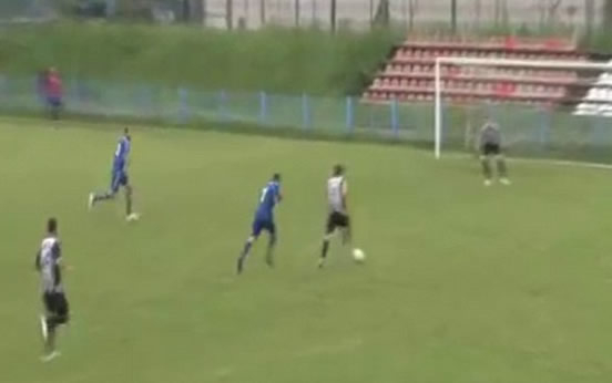 Video: Referee blows for half time as Serbian team were about to score