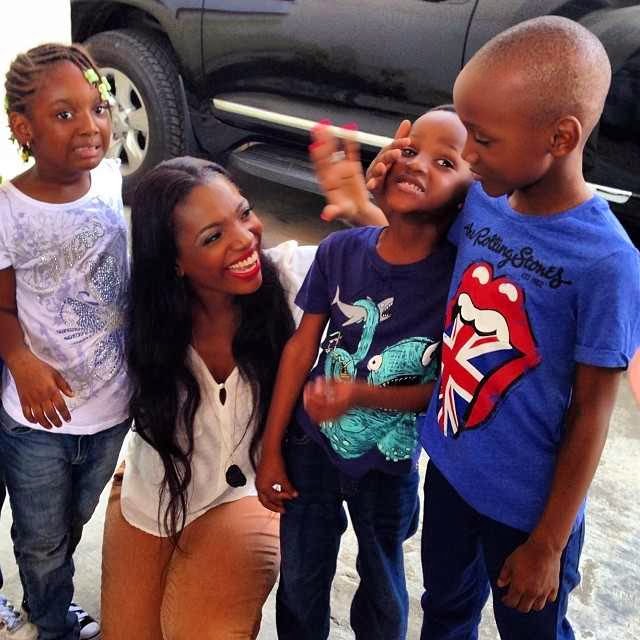 Annie Idibia Playing With Sunmbo Ajaba's Sons