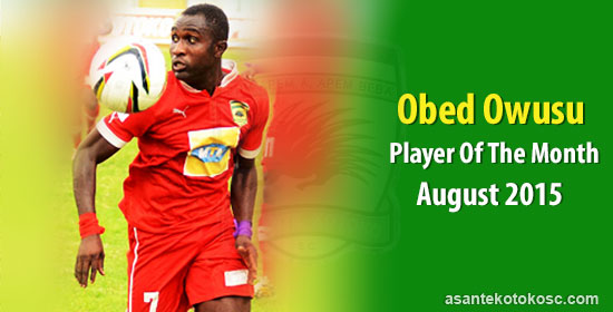 Asante Kotoko striker Obed Owusu wins club's August Player of the Month