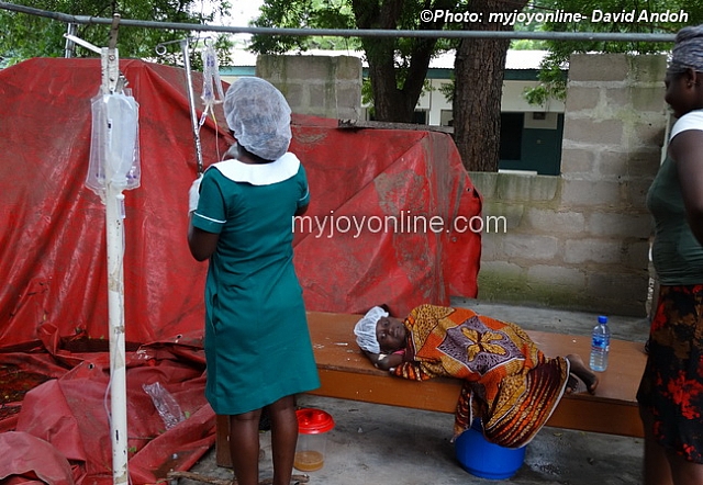 Photo: Amasaman hospital treats cholera patients in uncompleted buildings