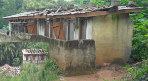 Dilapidated KVIP toilets at Kodie