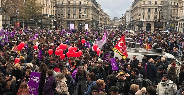 Thousands march across France to protest violence against women
