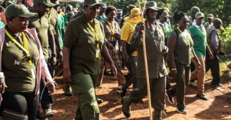Uganda's Museveni begins jungle march to highlight liberation struggle