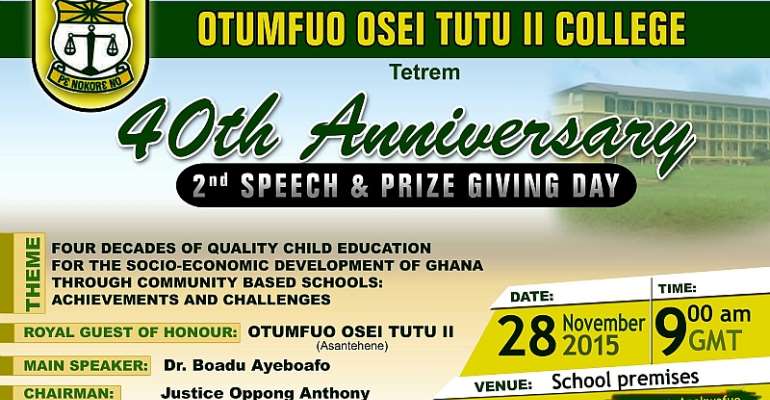 Otumfuo Osei Tutu II College Marks 40th Anniversary On 28th November