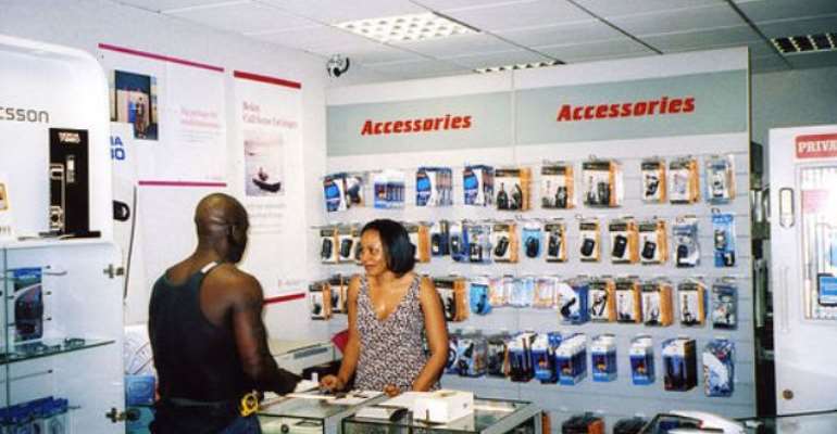 Circle: A cluster of mobile phone shops