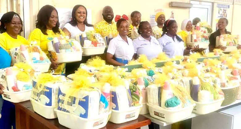 MTN Ghana presents 100 hampers to newborn babies at Korlebu Teaching ...