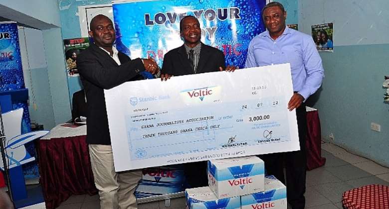 Voltic Ghana Limited presents sponsorhip package to GJA
