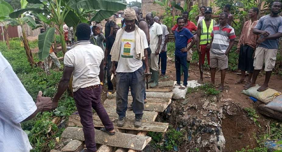 Kadjebi Freetown Assemblyman constructs footbridge with monthly allowance