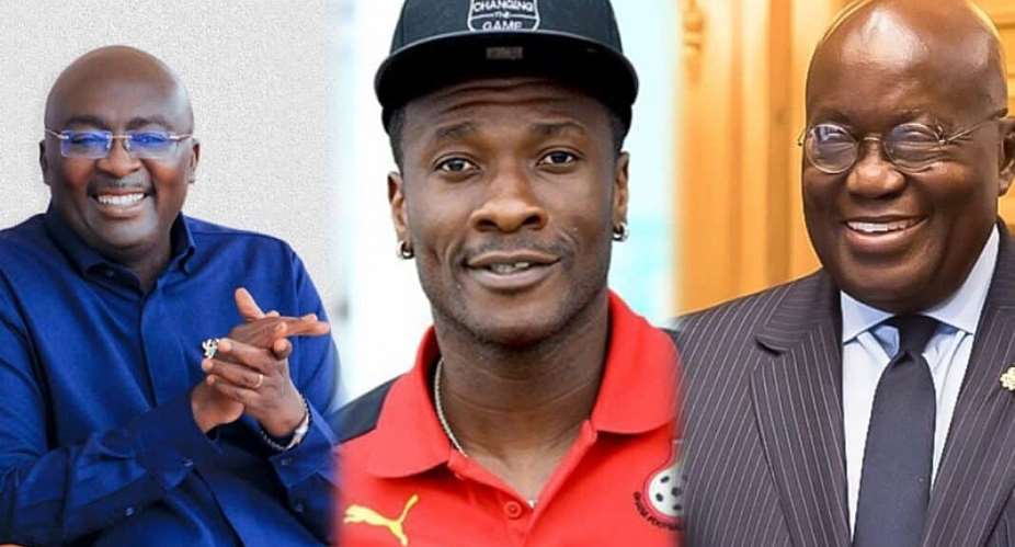 Asamoah Gyan goes the Funny Face way to reveal how NPP used him