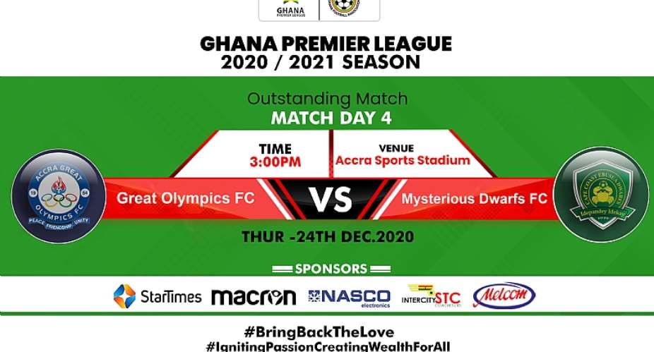 GFA announce date for Great Olympics and Ebusua Dwarfs outstanding match