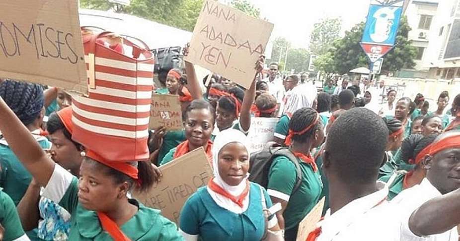 Unemployed nurses and midwives in Kumasi protest over delayed postings