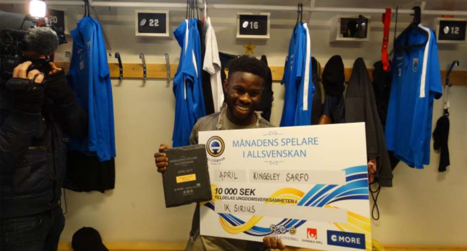 Wonder kid Kingsley Sarfo named Player of the Month is Sweden