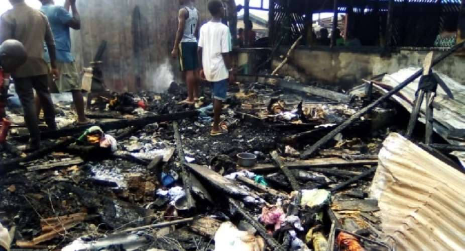 Mankessim: Fire destroys market the third time, over 15 shops