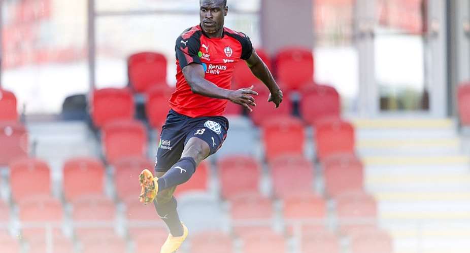 Ghana defender Edwin Gyimah enjoying his football in Sweden