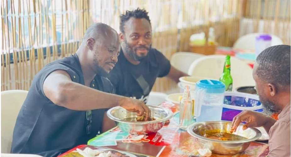 Stephen Appiah & Michael Essien wow fans after being spotted eating at ...