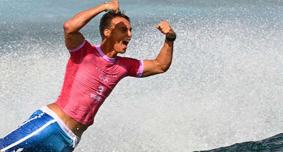 France's Vaast wins gold surfing home waves in Tahiti