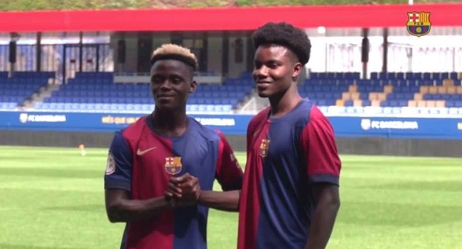 FC Barcelona unveil Ghanaian youngsters Abdul Aziz Issah and David Oduro