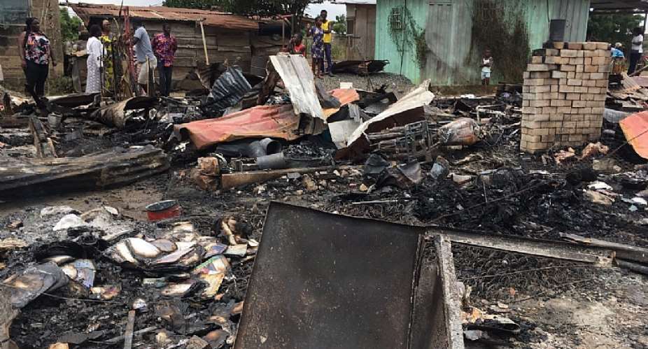 Four people burnt to ashes in fire outbreak at Kpone Kokompe