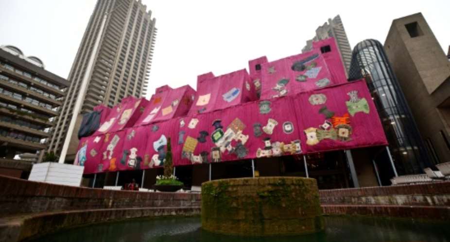 Ghanaian artist Ibrahim Mahama adds splash of colour to London complex