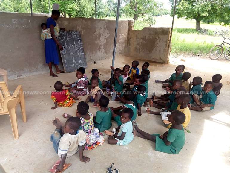 Kaasi Primary School Pupils Sit On Bare Floor To Study