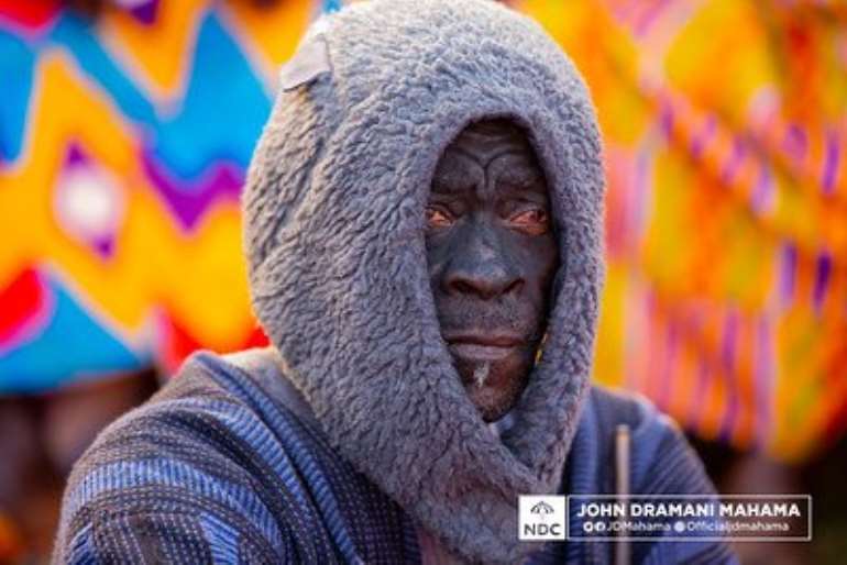 Mahama celebrates with Dormaahene