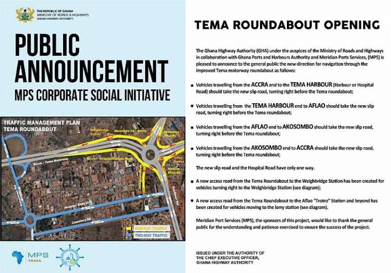 ‘Improved’ Tema motorway roundabout opens today